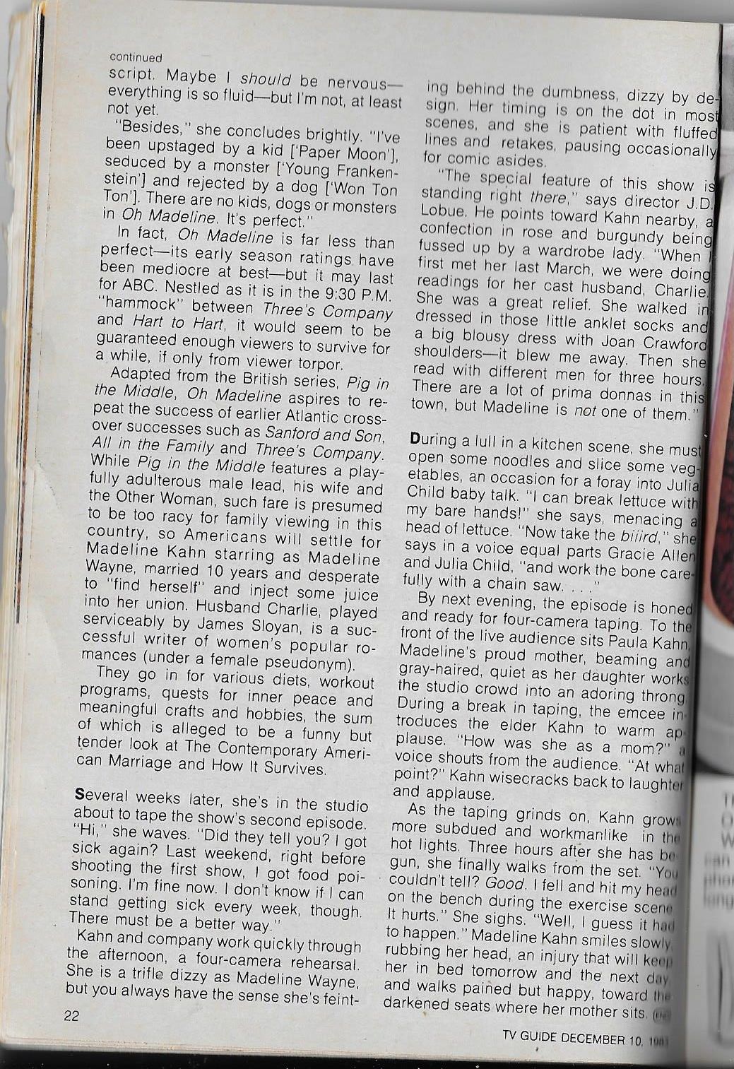 December 10-16, 1983 TV Guide Article (3) - Sitcoms Online Photo Galleries