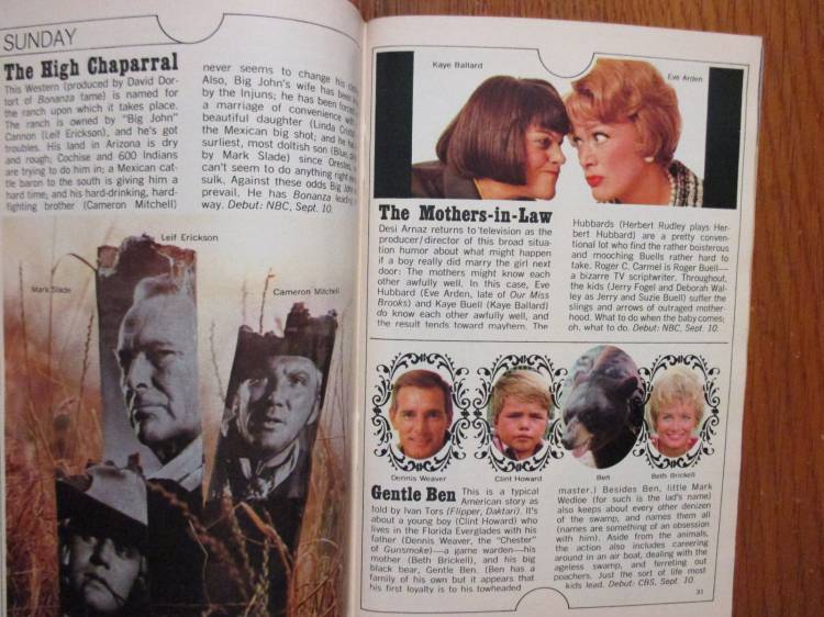1967 TV Guide Fall Preview Article - Sitcoms Online Photo Galleries